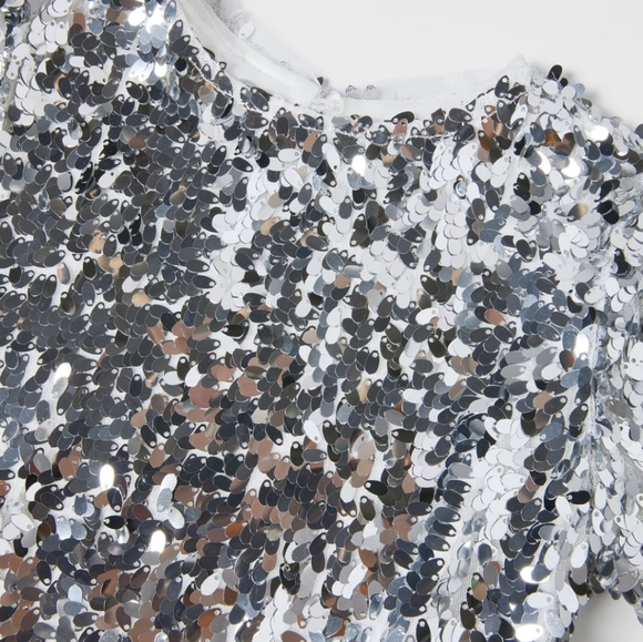Zara | Dresses | Zara Sequin Dress Silver Blogger Favorite | Poshmark